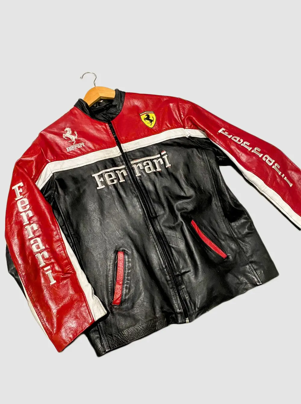 Ferrari 90s Formula 1 Racing Leather Jacket