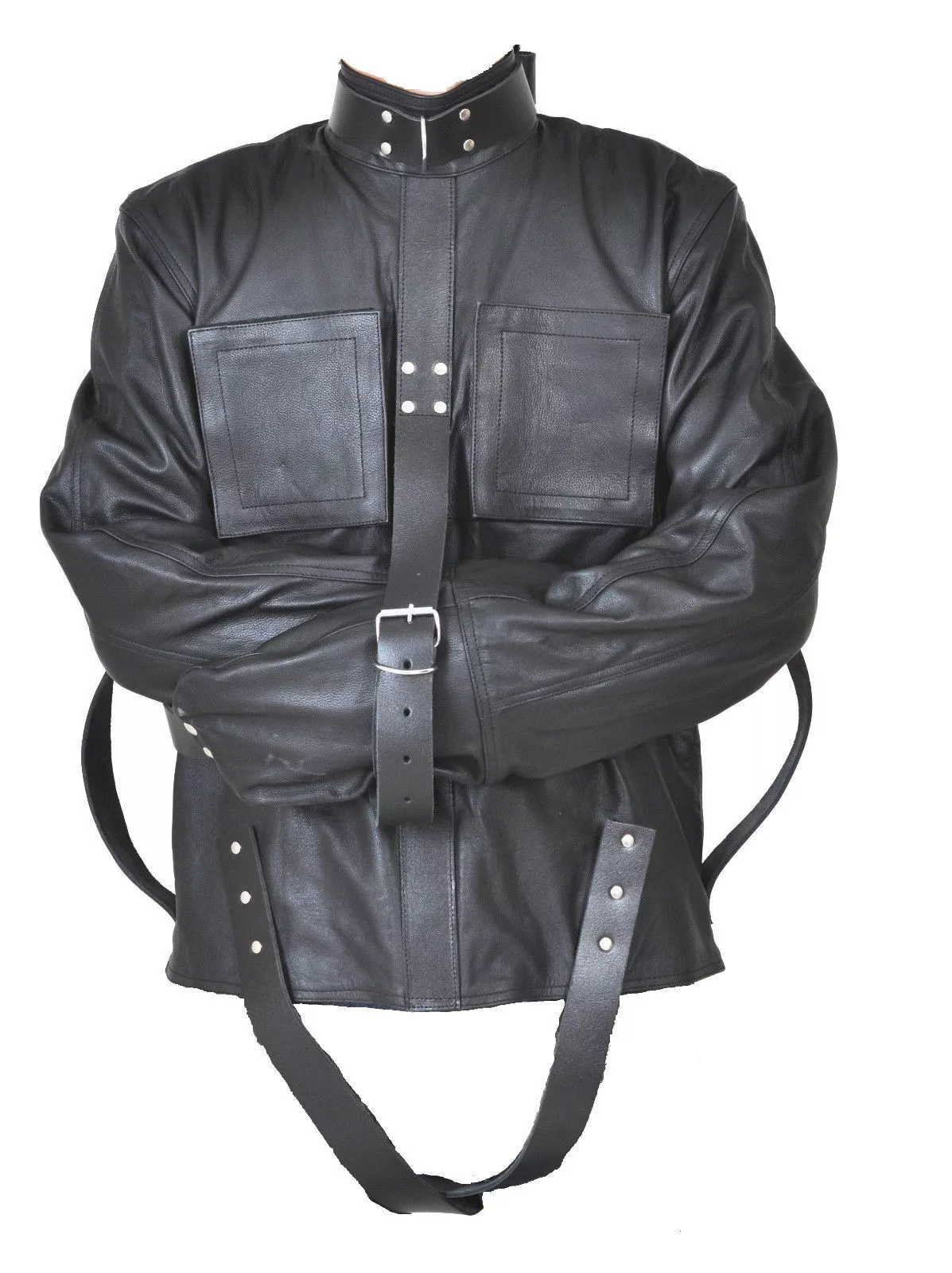 Men's Real Heavy Duty Leather Straight Jacket