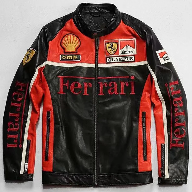 Ferrari Leather Motorcycle Vintage Jacket